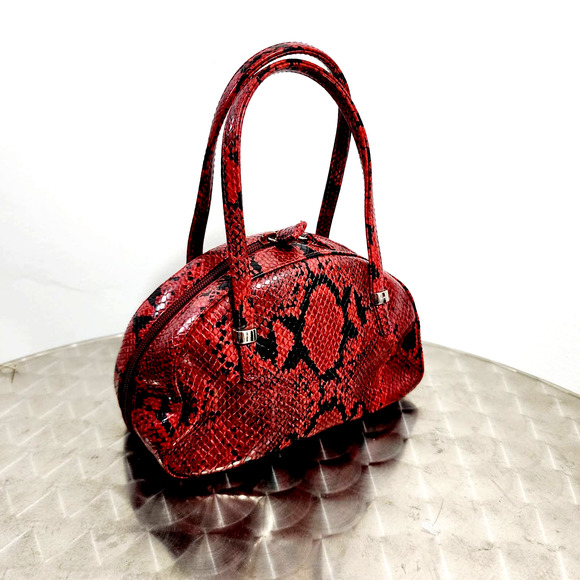 Nine West | Bags | Vintage Nine West Snake Print Red Mini Bag Satchel ...